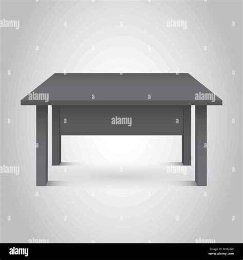 Vector 3d Table For Object Presentation Empty Dark Top Table On Grey