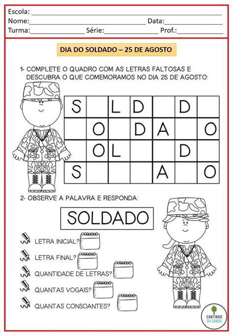 Dia Do Soldado 25 De Agosto Para Colorir Dia Do Soldado Atividades Porn Sex Picture