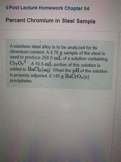 Solved Review Cor Part A What Is The Percent Cr By Mass
