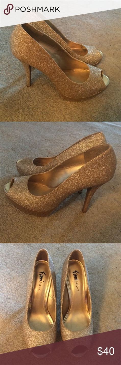 Gold Sparkly Heels Great Condition Only Worn Once