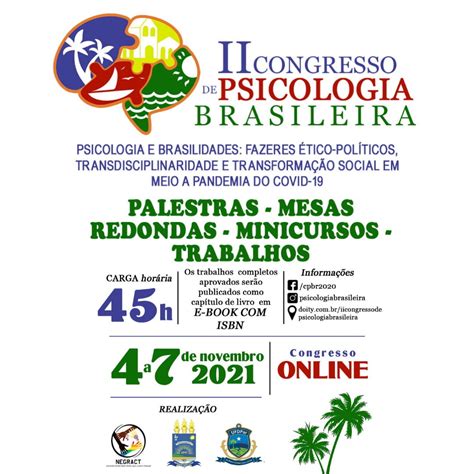 Inscrições abertas para o II Congresso de Psicologia Brasileira crp21
