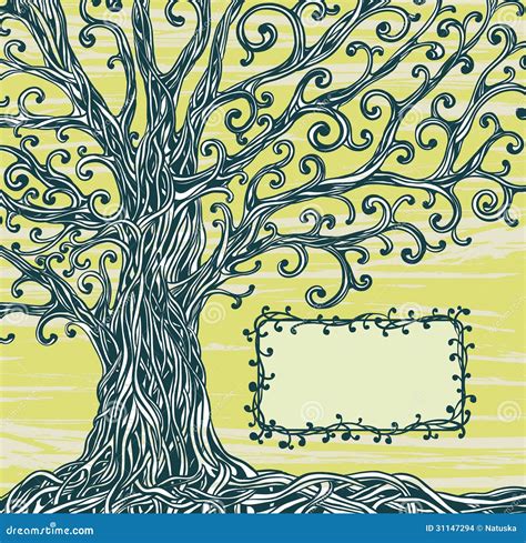 Grafic Tree And Frame Stock Illustration Illustration Of Element