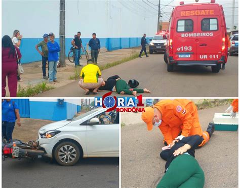 URGENTE Motociclista fica em estado grave após após ser atingida por
