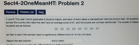 Solved Sect4 2onemeanht Problem 2 Previous Problem List Nex