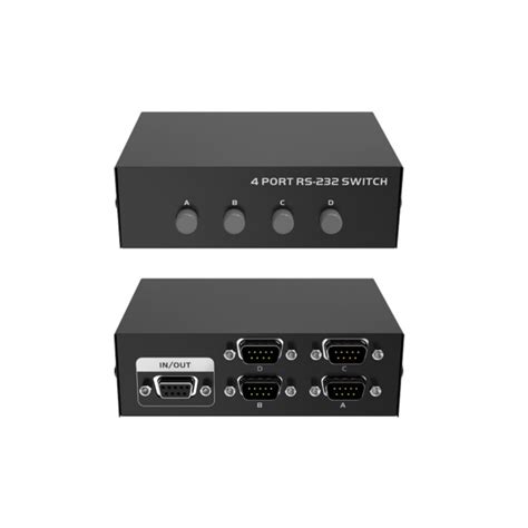 Serial Db9 Pin Rs232 Switcher Sharer Splitter 4 In 1 Out 2