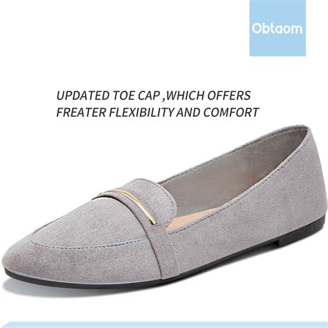 Obtaom Womens Stylish Pointy Toe Loafer Flat Comfortable Faux Suede