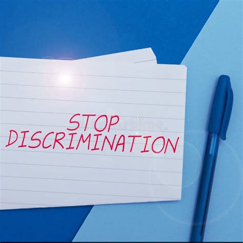 writing displaying text stop discrimination business overview prevent
