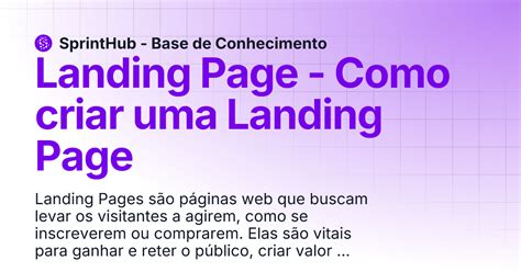 Landing Page Como Criar Uma Landing Page Sprinthub Base De Conhecimento
