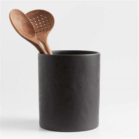 Marin Matte Black Utensil Holder Reviews Crate And Barrel