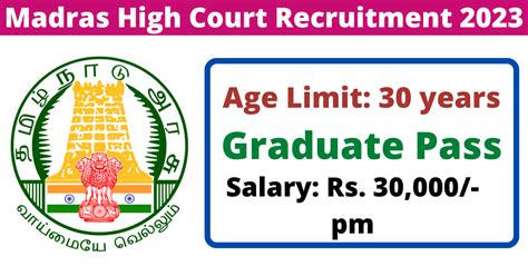 Madras High Court Jobs Notification 2023 Apply Offline For 75 Research