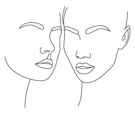Premium Vector Abstract Minimal Female Portrait Minimalist Continuous