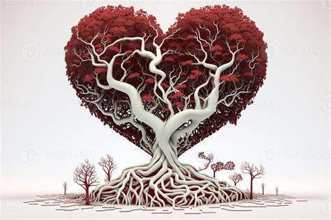 A Heart Shaped Tree With The Roots Forming A Heart Shape 22768711 Stock Photo At Vecteezy