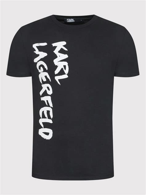 Karl Lagerfeld T Shirt Crewneck 755065 521224 Czarny Regular Fit