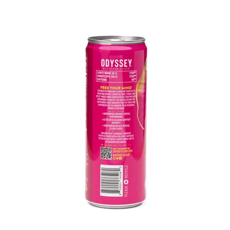 Odyssey Mushroom Energy Drinks Dragon Fruit Lemonade Shroombuddy