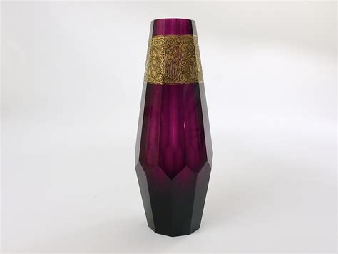 Purple Art Deco Ludwig Moser Karlsbad Crystal Glass Vase