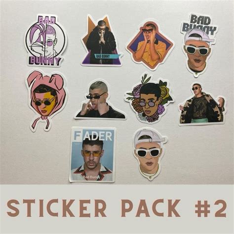 Paper And Party Supplies Includes 2 Stickers Glossy Sticker Bad Bunny