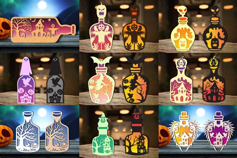 Halloween Bottle Laser Cut Svg Bundle · Creative Fabrica