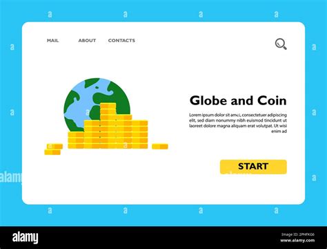 Globe And Coin Stacks Icon Stock Vector Image And Art Alamy