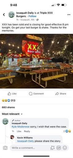 XXX Burger Closing R Issaquah