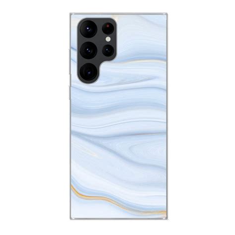 Muchowow Handyhülle Marmor Welle Blau Muster Marmoroptik