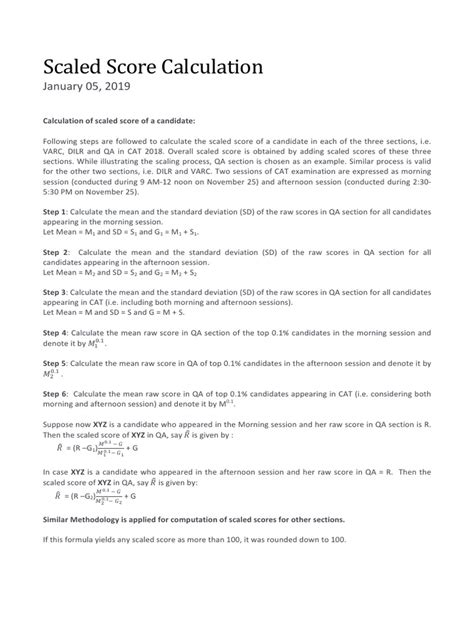 Scaled Score Calculation Pdf Pdf