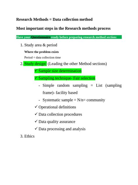 Most Important Steps In The Research Methods Process Pdf