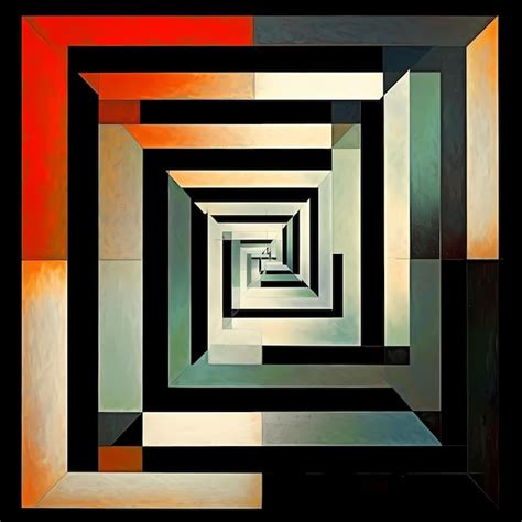 Premium Ai Image Geometric Modern Art Poster Or Pattern Art Square Rectangle Perspective