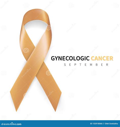 Uterine And Gynecologic Cancer Awareness Peach Color Ribbon Isolated