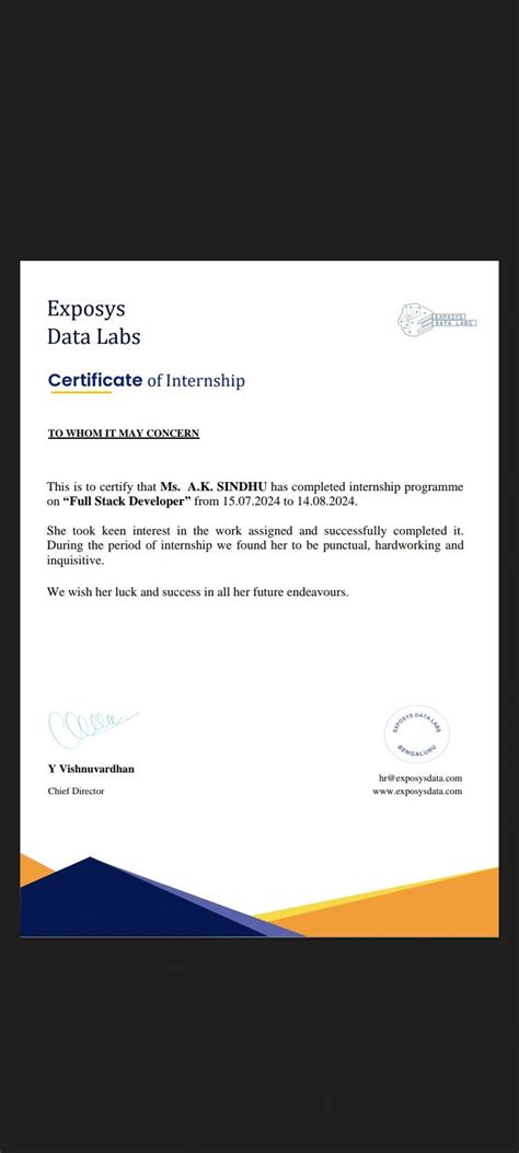 Sindhu Ak On Linkedin Exposysdatalabs Internship Javascript
