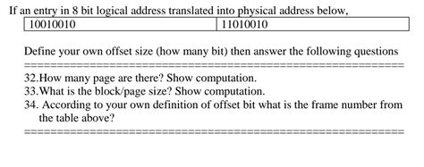 Solved If An Entry In 8 Bit Logical Address Translated Into