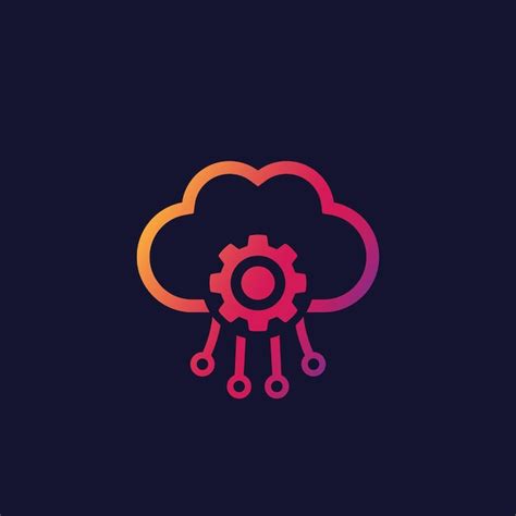 premium vector cloud storage settings hosting configuration vector icon