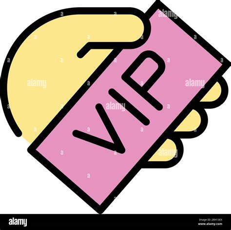 Vip Event T Card Icon Outline Vector Famous Cinema Ticket Art