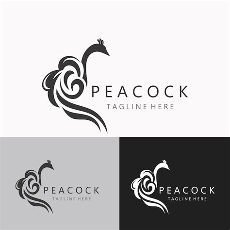 Premium Vector Peacock Line Art Elegant Logo Icon Design Template