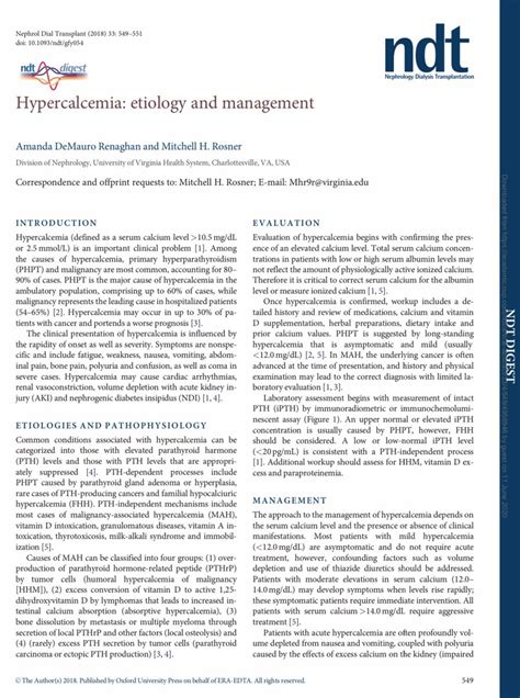 Edgar V Lerma On Twitter Diagnostic Algorithm For The Work Up Of Hypercalcemia Ca 2018