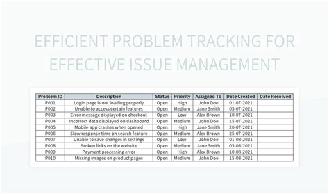 Efficient Problem Tracking For Effective Issue Management Excel