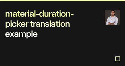 Material Duration Picker Examples Codesandbox