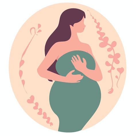 Premium Vector Pregnant Woman Wearing Dress