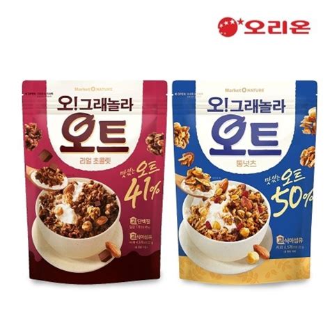 오리온 마켓오 오 그래놀라 오트 통넛츠리얼 초콜릿 360g Ssgcom