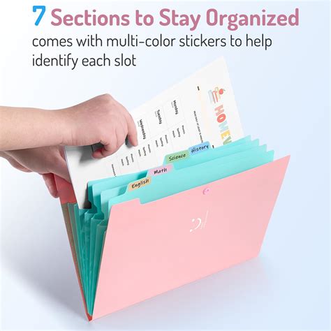 Snapklik Forvencer 7 Pocket Accordion Folder Sturdy Expanding