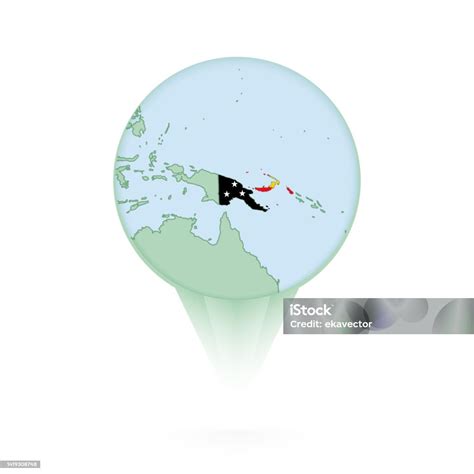 Papua New Guinea Map Stylish Location Icon With Papua New Guinea Map