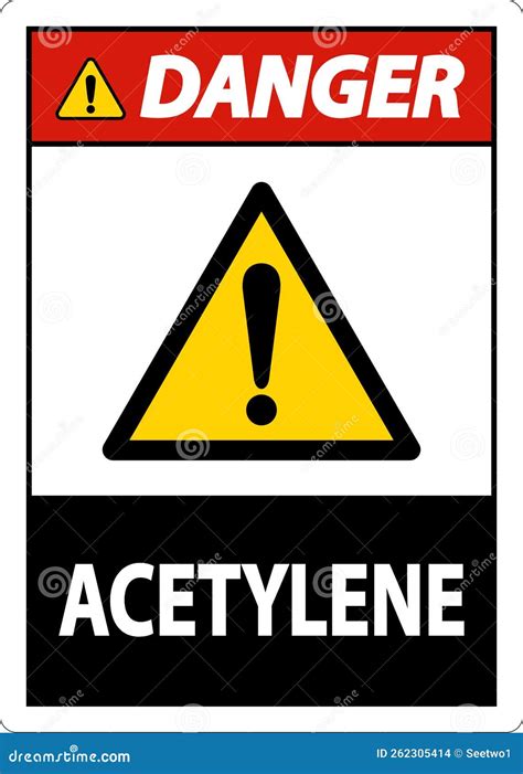 Danger Acetylene Sign On White Background Vector Illustration