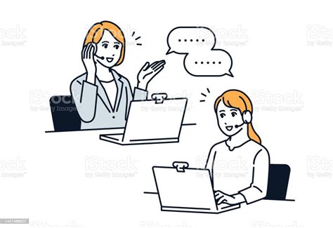 Pc에서 온라인으로 컨설팅하는 여성의 벡터 일러스트 레이 션 자료 채용에 대한 스톡 벡터 아트 및 기타 이미지 채용 20 29세 2명 Istock