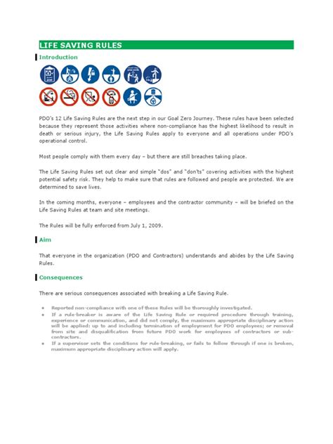Life Saving Rules Pdf
