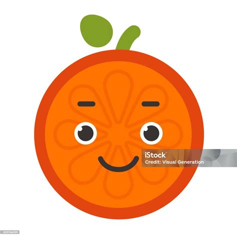 Ilustración De Emoji Naranja Con Sonrisa Feliz Vector Aislado Y Más