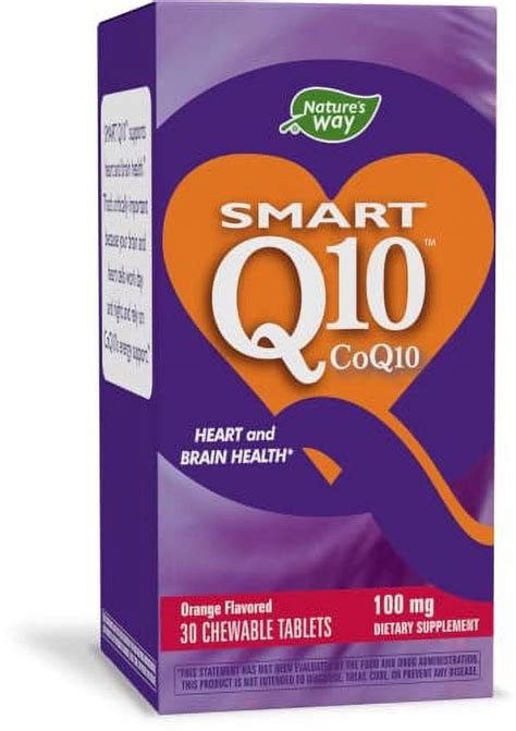Natureâ€™s Way Smart Q10 Coq10 100 Mg 30 Chewable Tablets Orange