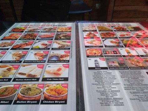 Menu At Khan Chacha New Delhi Epicuria Mall