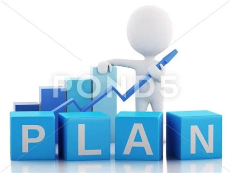 3d White People With Business Statistic Graph Success Concept Clip