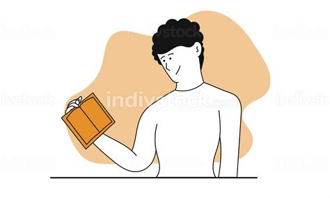 Man Reading Book Vector Clipart