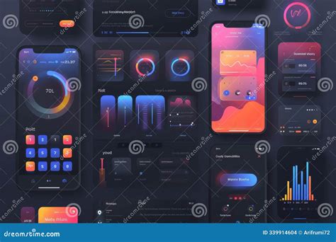 Toolkit Ui Ux Scene Creator Mobile Application Design Stock