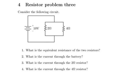 Solved 4 Resistor Problem Three Consider The Following